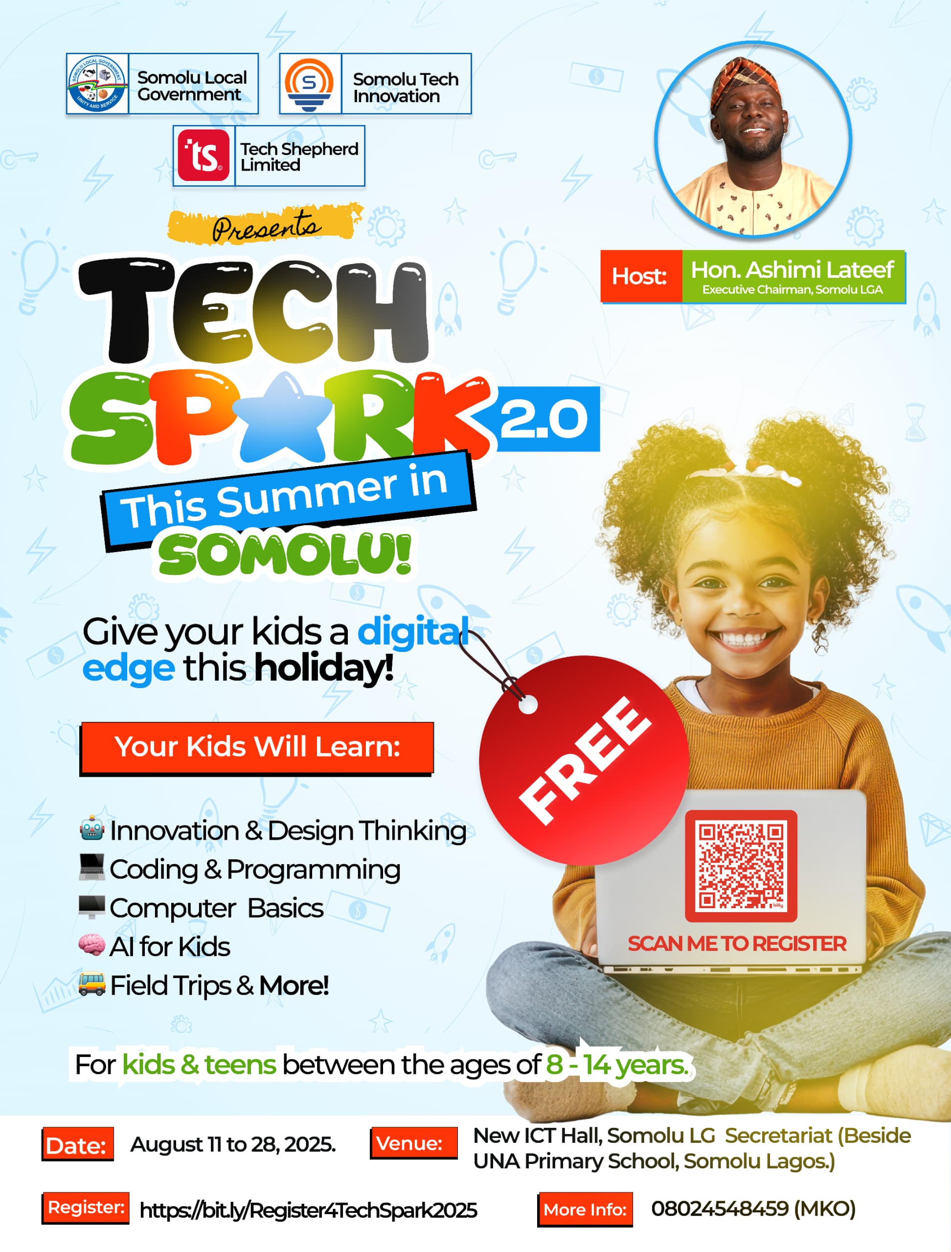 Hon. Ashimi Lateef Flags Off TechSpark 2.0 to Equip Somolu Kids with Future-Ready Skills